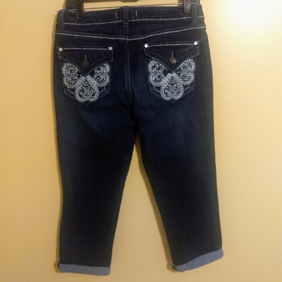 Vintage America | Jeans | Vintage America Embroidery Capri Jeans Sz 6 ...